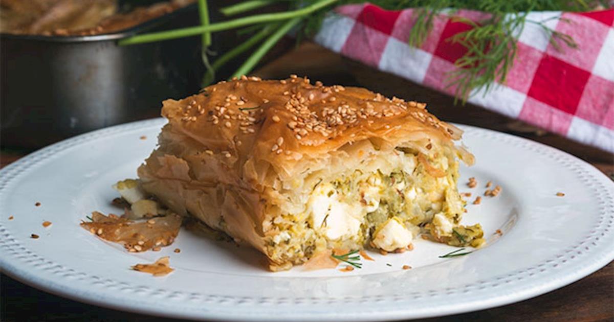 Zucchini pie with Kalathaki of Limnos cheese - Botilia.gr Blog